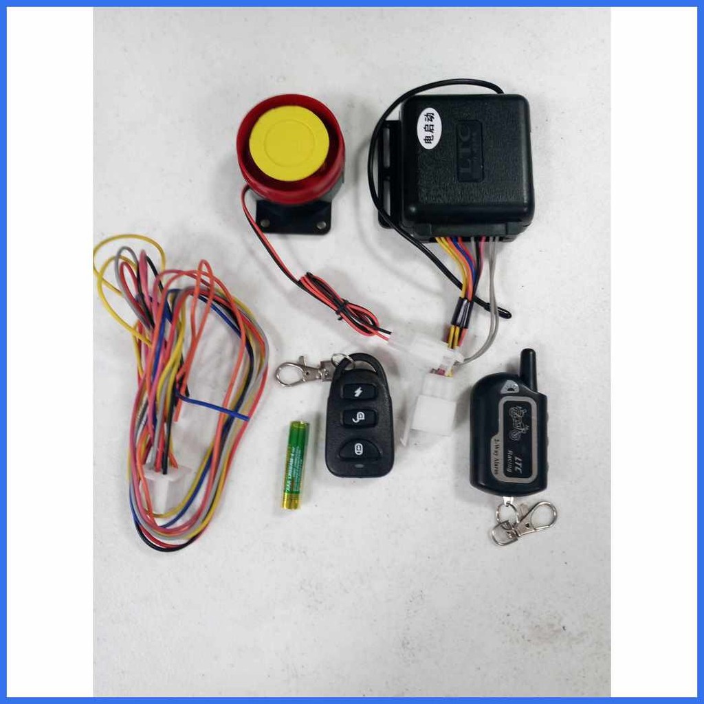 2 way alarm with remote control Motorcycle alarm system | Shopee ...