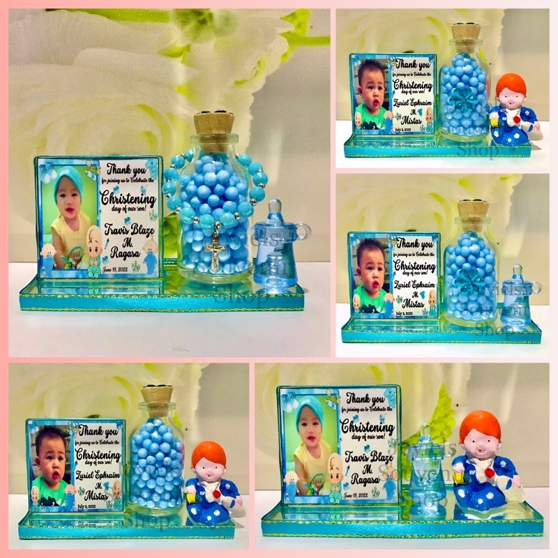 Souvenir for Christening/Birthday giveaways (Blue color) | Shopee ...