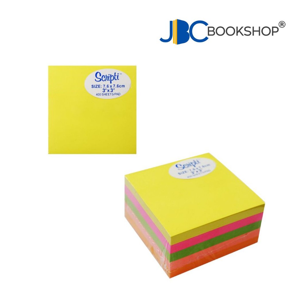 Scripti Memo Note Pad 100sheets/pad 3"x3" 5 colors | Shopee Philippines