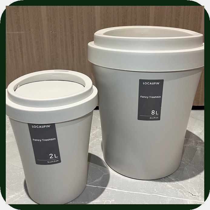 LOCAUPIN Office Desk Garbage Can Countertop Wastebasket Bathroom Vanity ...