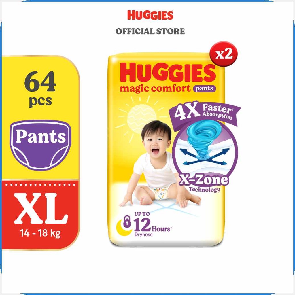 Huggies+G`Magic?N;Comfort&Jumbo&XL&-&32pcs%Y:x%b:2 Packs (64pcs ...
