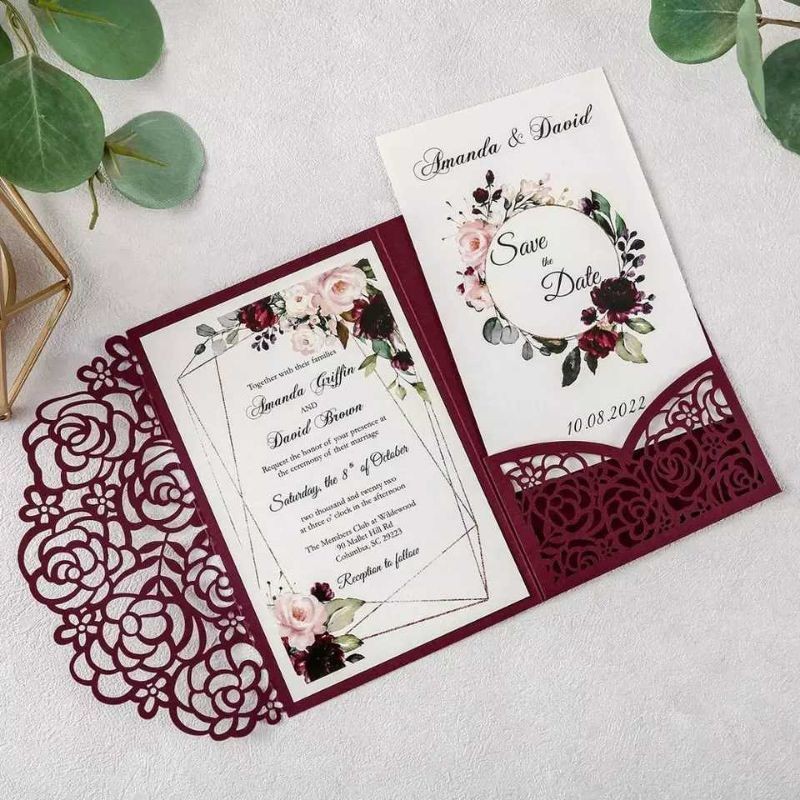 Wedding invitation cover 4R 4x6 (free print on tag) NANA | Shopee ...