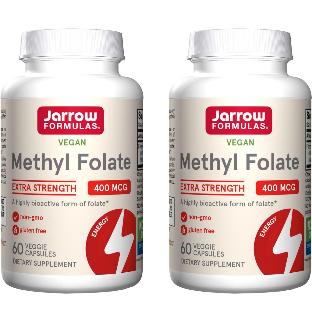 Jarrow Formulas Methyl Folate 400mcg Capsules, 60 Capsules, 2 Bottles ...