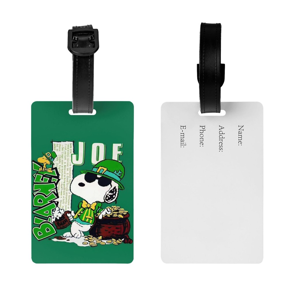 Snoopy Luggage Tag Waterproof Travel Name Tag Cute Personalised PVC ...