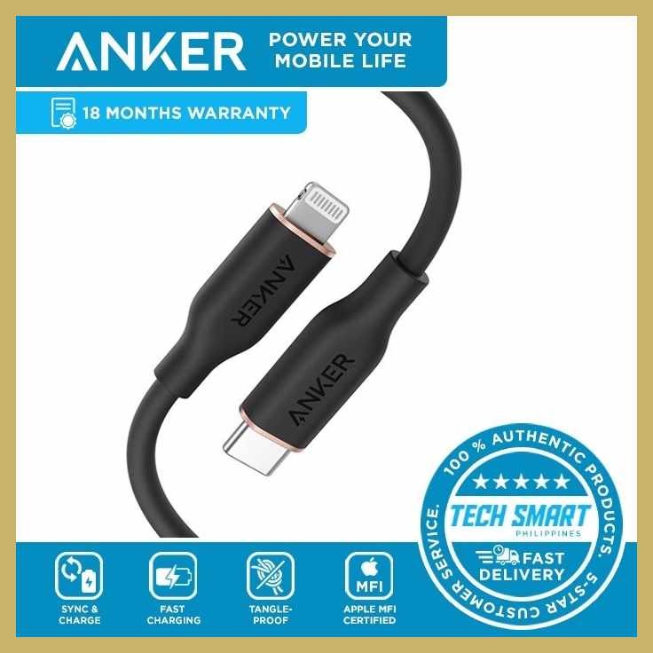 Anker Powerline III Flow USB-C to Lightning Cable (3ft/6ft) MFi ...
