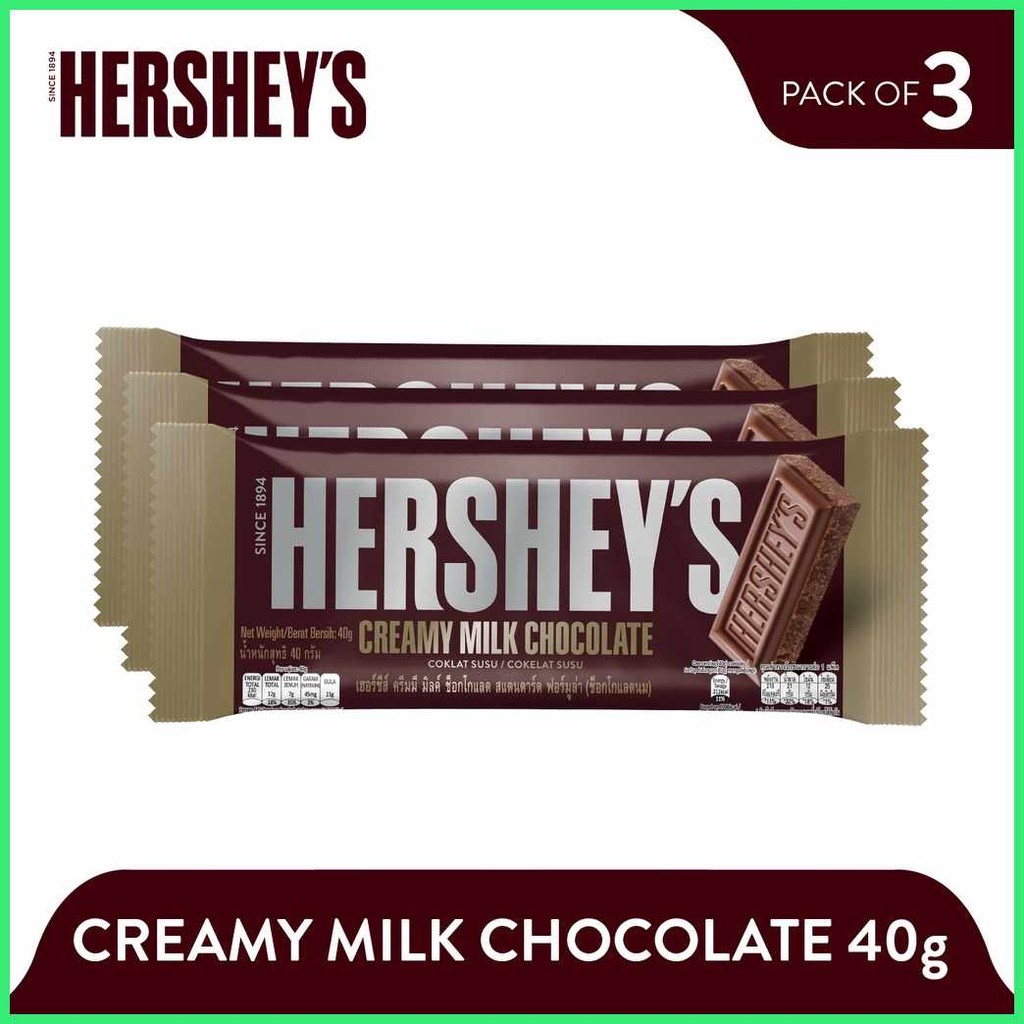 HERSHEY'S`MJ(Creamy>PJ$Milk/Y^Chocolate/p^Bar/g^40g/a^(Pack/w^of:P_3 ...