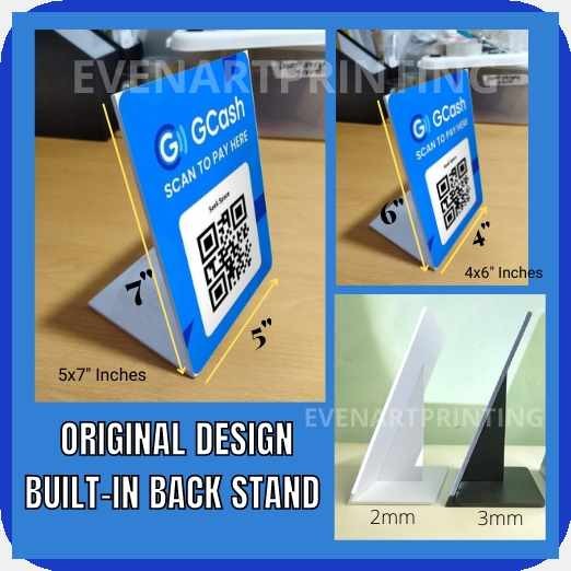 G-cash QR Code Standee Scan to Pay on Sintra Board with Back Stand/Flat ...