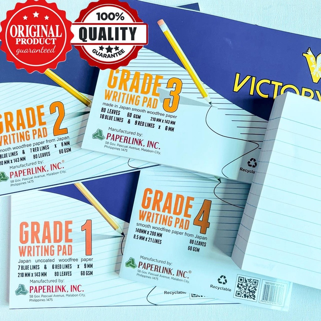 WRITING PAD VICTORY Grade 1/2/3/4 80leaves 60gsm (SOLD PER PAD ...