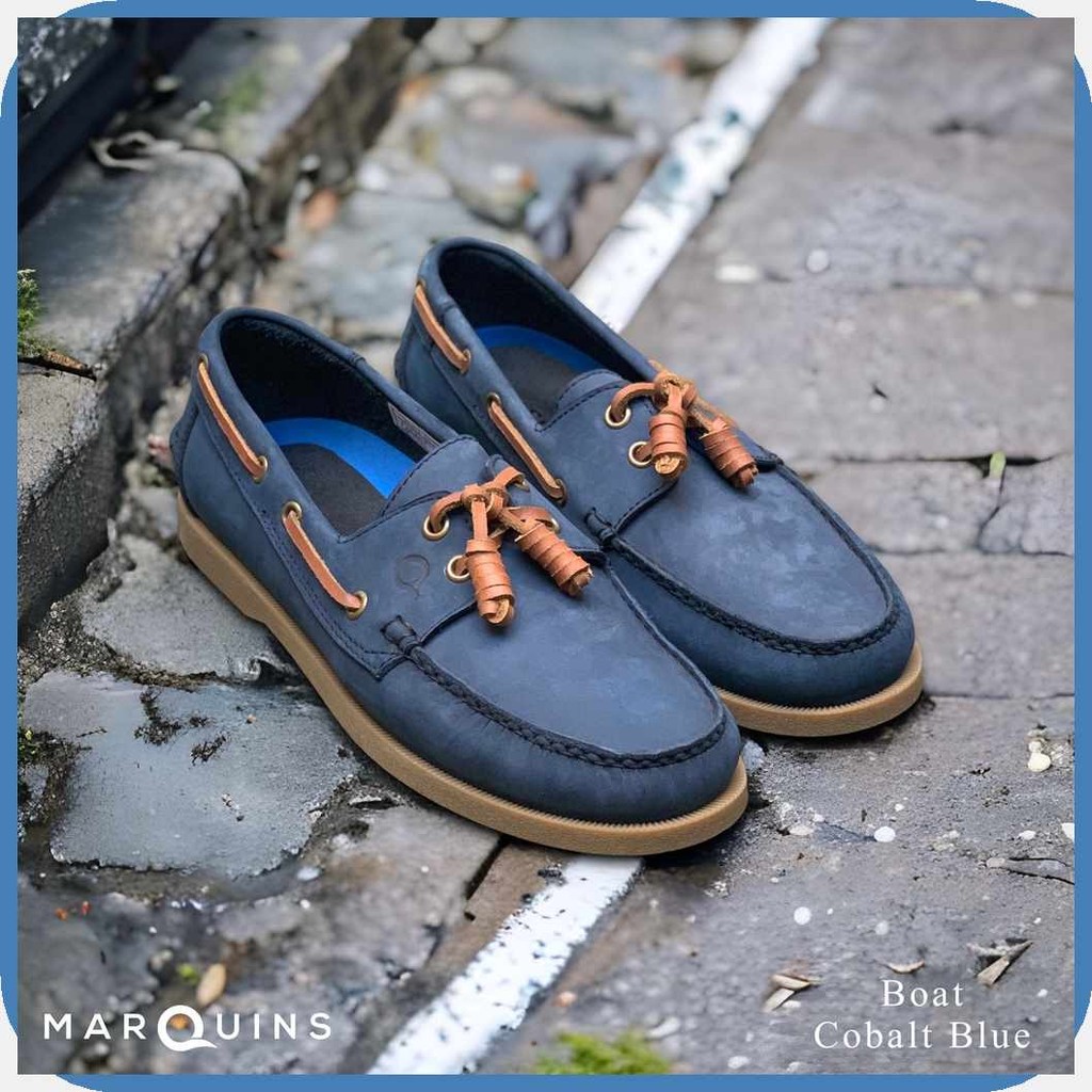 Marquins*hQ-Genuine*d*Leather*j?Boat*k?Shoes*q?for*l?MEN*n?-*c?Cobalt ...
