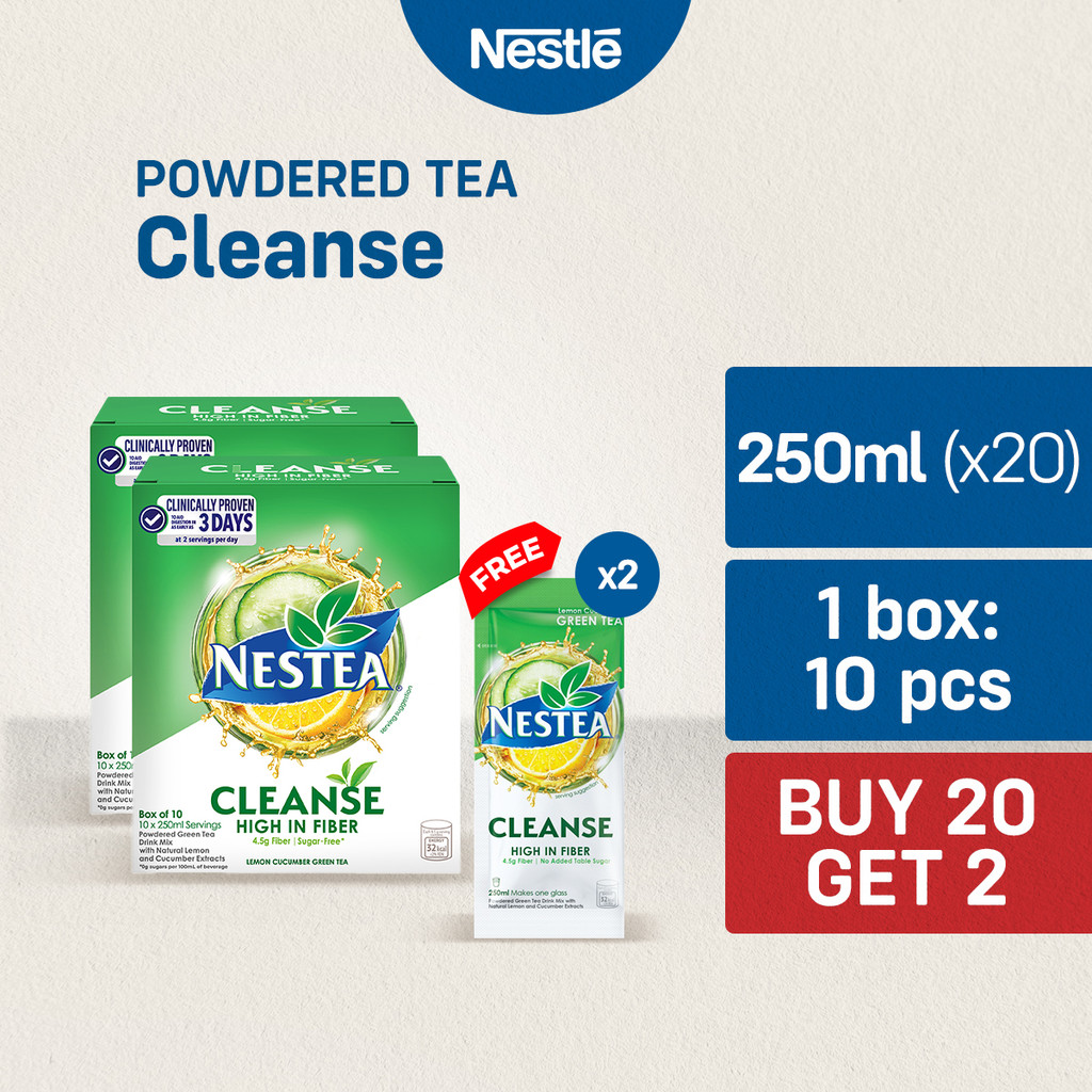 [BUY 20 GET 2] NESTEA Cleanse Green Tea with Fiber 250ml - Pack of 20 ...