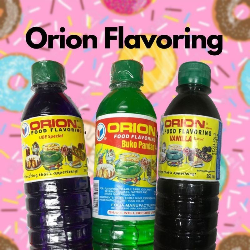 Orion Food Flavor Extract 350ML (Vanilla,Buko Pandan,Ube) | Shopee ...
