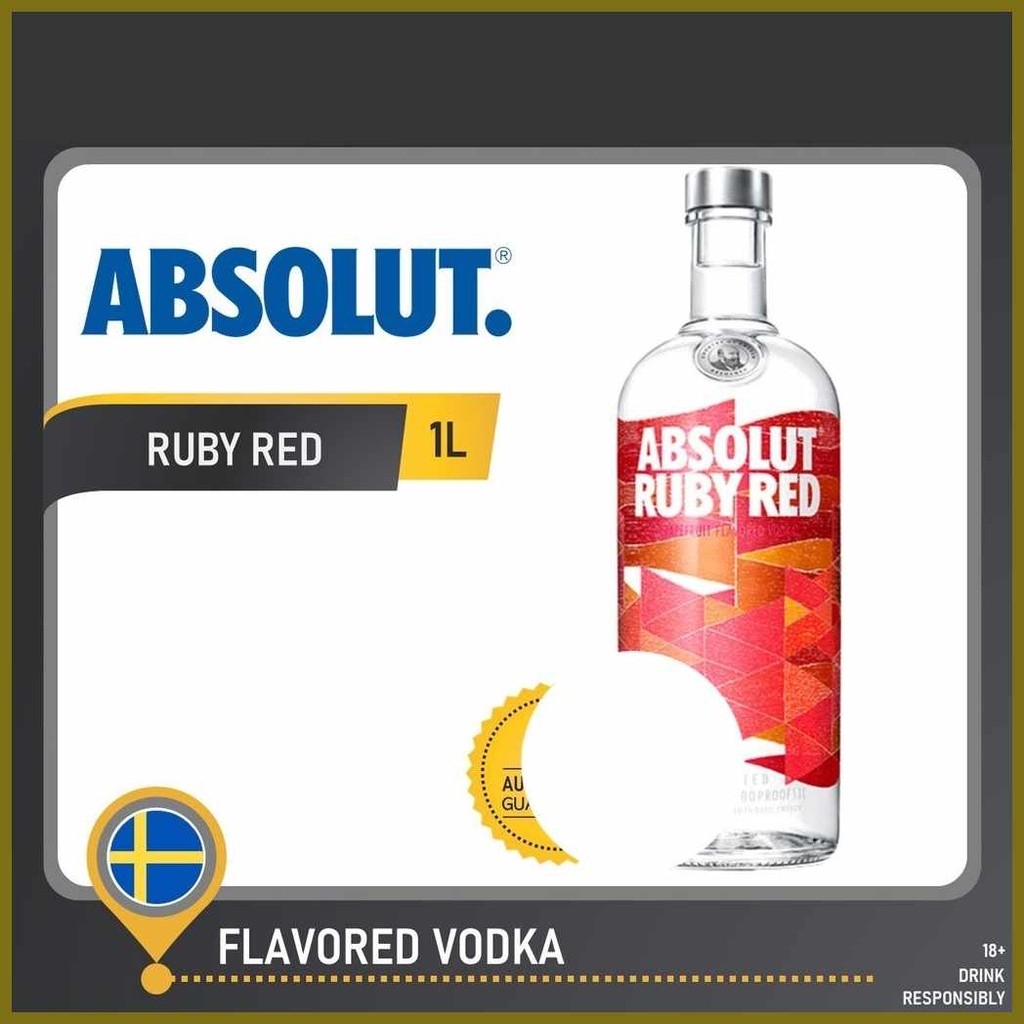 Absolut Ruby Red Vodka 1L | Shopee Philippines