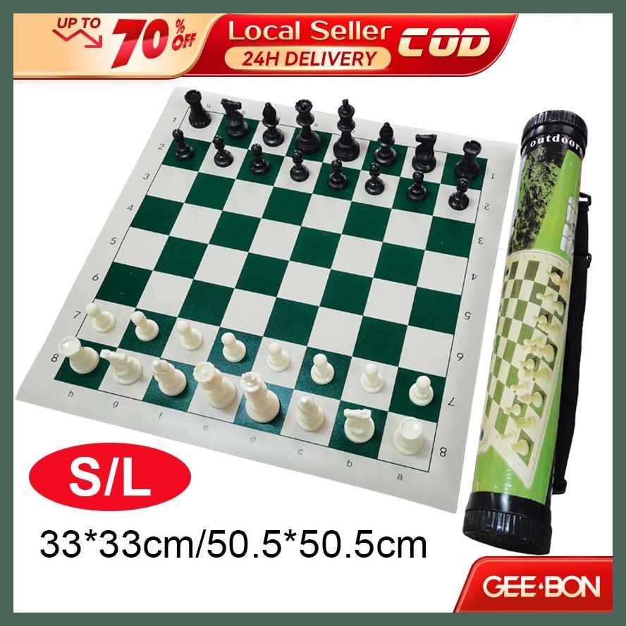 GEEBON Chess Board Roll Up Chess Medieval Chess Set Chessboard Portable ...