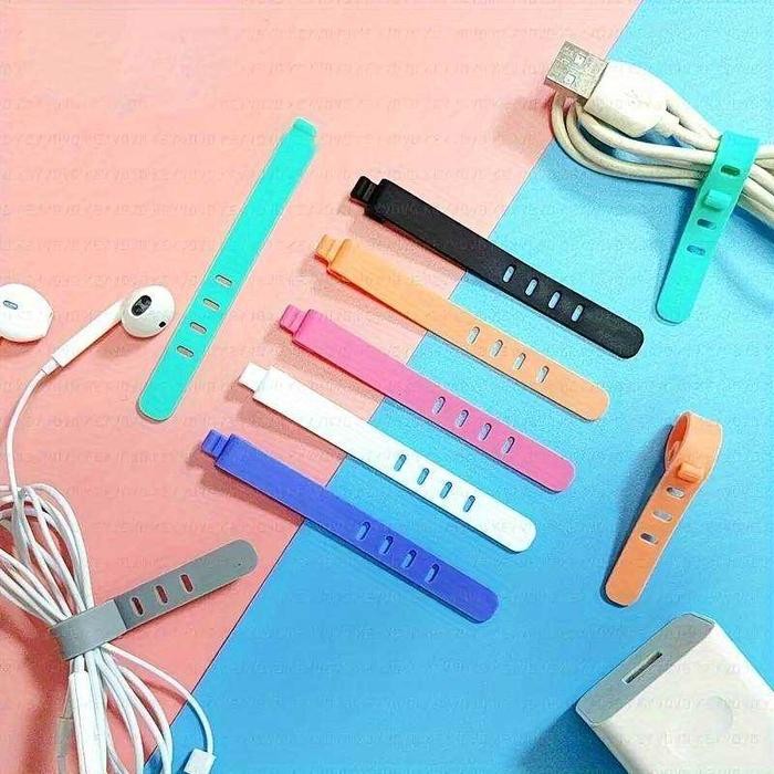 100Pcs Silicone Cord Holder Cable Binder Clip Wire Desk Multipurpose ...