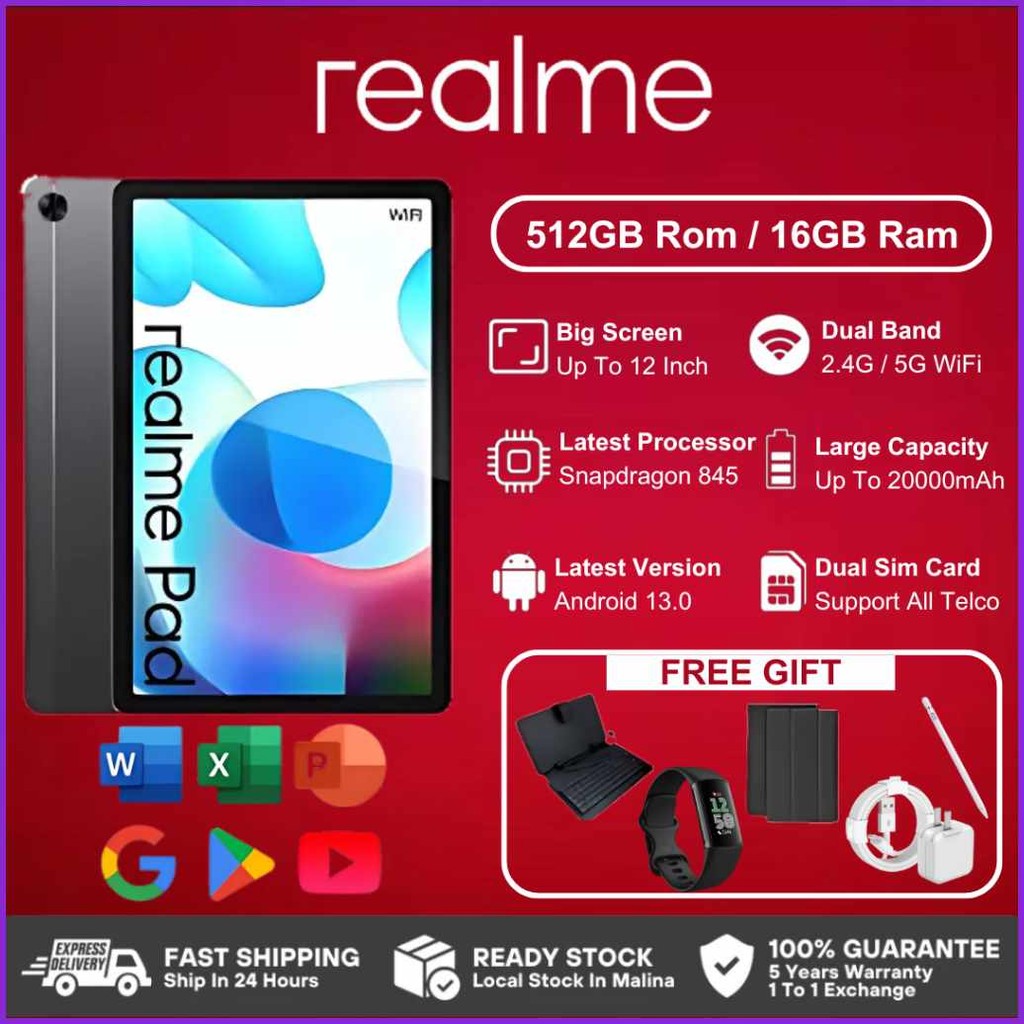 REALME Tablet P70 5G PC Tablet 12 Inch Android 13 (16GB RAM+512GB ROM ...