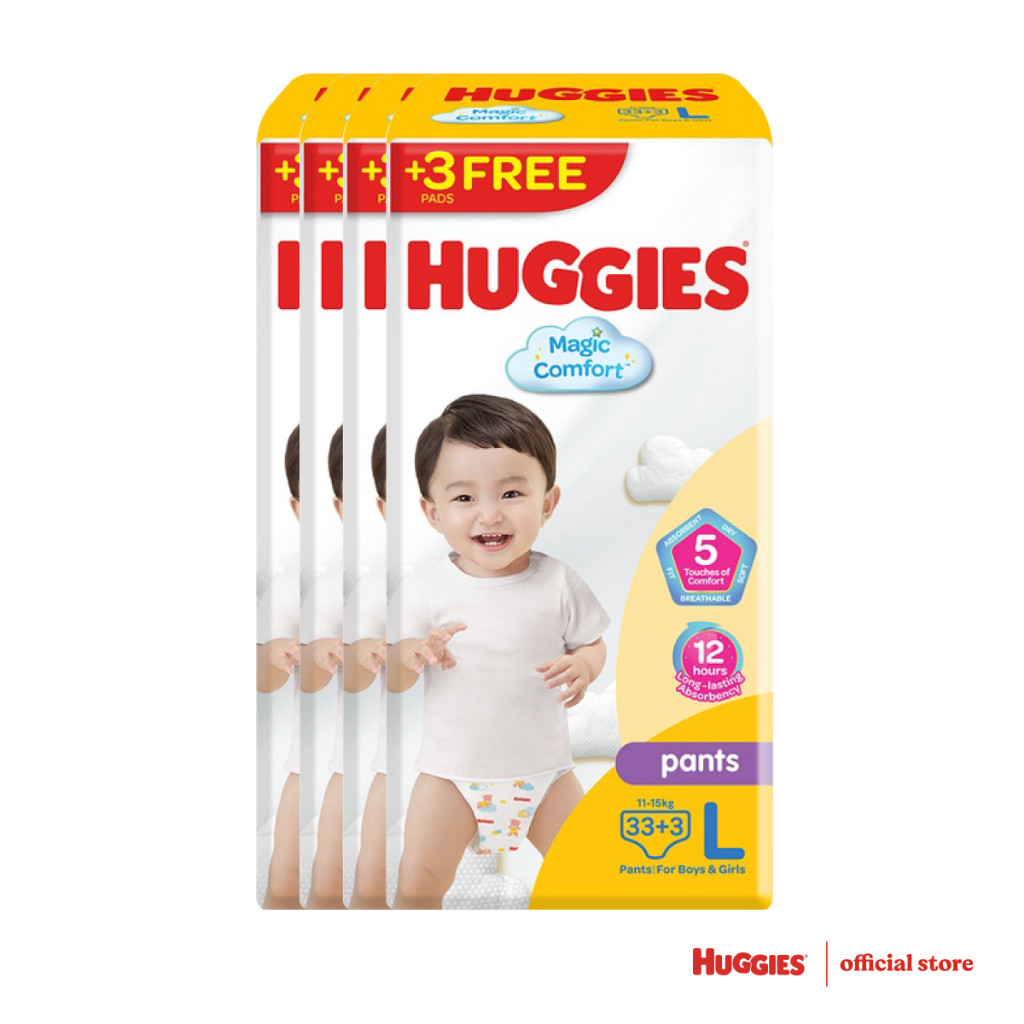 Huggies Magic Comfort Jumbo Large 36 pcs x 4 packs (144 pcs) | Shopee ...