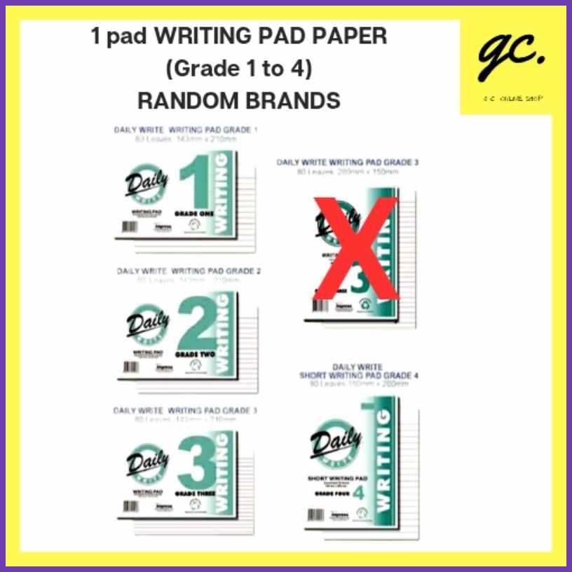 Grade 1, 2, 3, 4 Writing Pad Paper (1 pad) | Shopee Philippines
