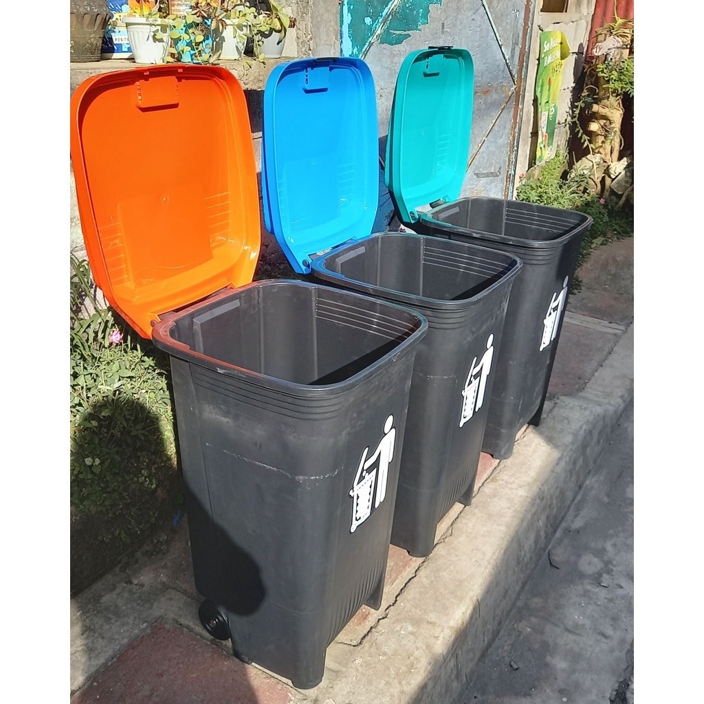 TRASH BIN 80L Orocan trash Can with Wheels and lock 80L Basurahan ...