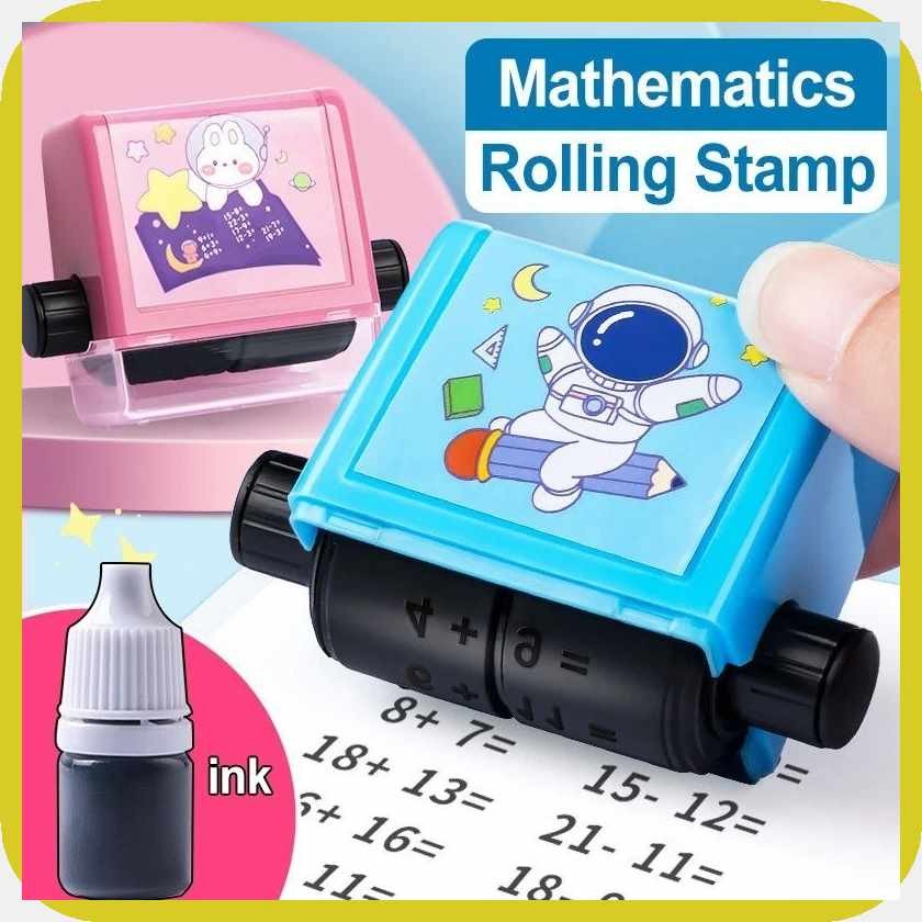 Math Roller Stamp Add Subtract Multiply Divide Seal Stamp Kids Math ...