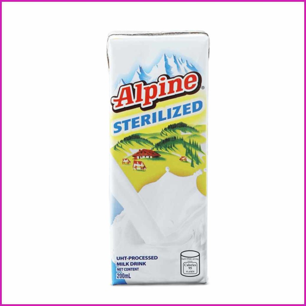 Alpine!h/Sterilized`r+Milk@bR@HL@Xh@YY@oO@iv Drink 200Ml | Shopee ...