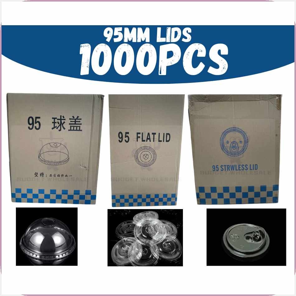 [1000pcs]1 boxs of Plastic Cup Lid, PET Dome Lid, Flat Lid 95mm/98mm ...
