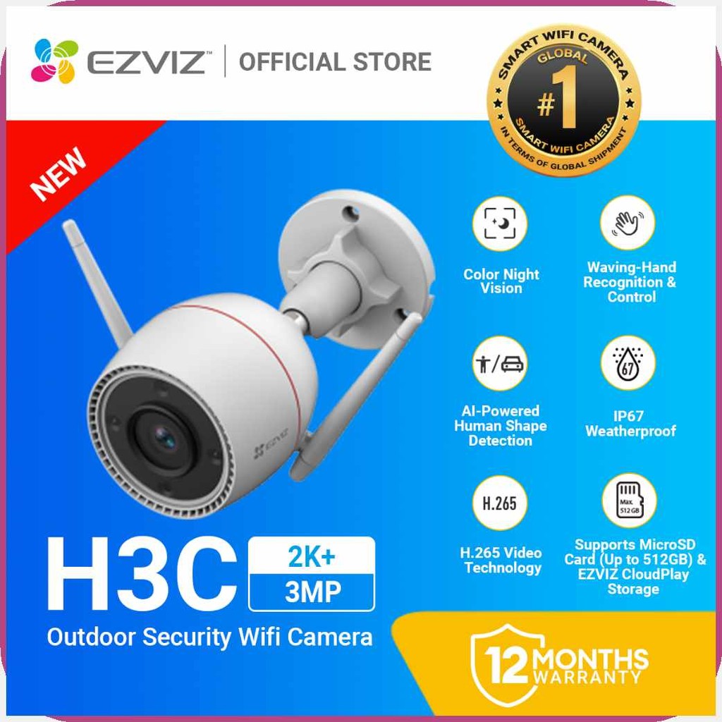 EZVIZ&I)H3C%vE(3MP/2K#kx]CCTV.NQ]Camera.Ta]Outdoor.B]WiFi-ESecurity ...