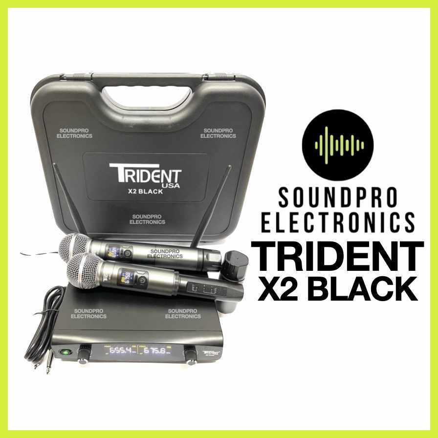 TRIDENT>v'X2]F`Black[z,Dual!o,UHF!O-WirelessRX-Microphone!Zz ...