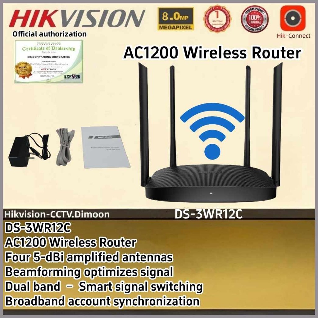 Hikvision;t'DS-3WR12Csg@Wi-Fi_ck:Router%vP:Wifi%Lw:5%ia:1200%No;Mbps ...