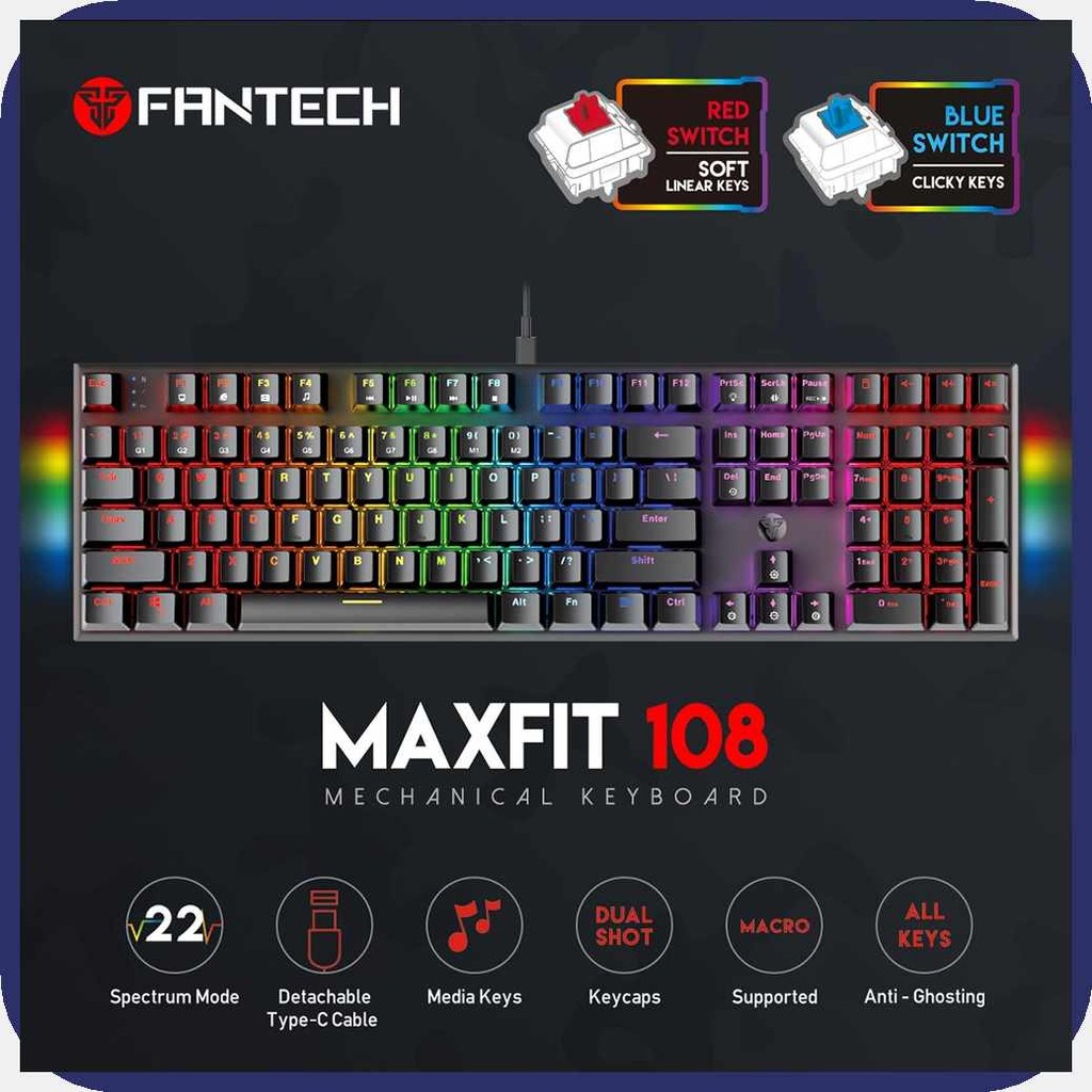 Fantech-fg@MK855~z$MAXFIT108^kk$Gaming^Pa$Mechanical^GG$Keyboard^Xj$RGB ...