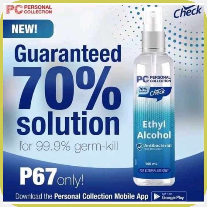 Personal Collection Check 70% Ethyl Alcohol 100ml | Shopee Philippines