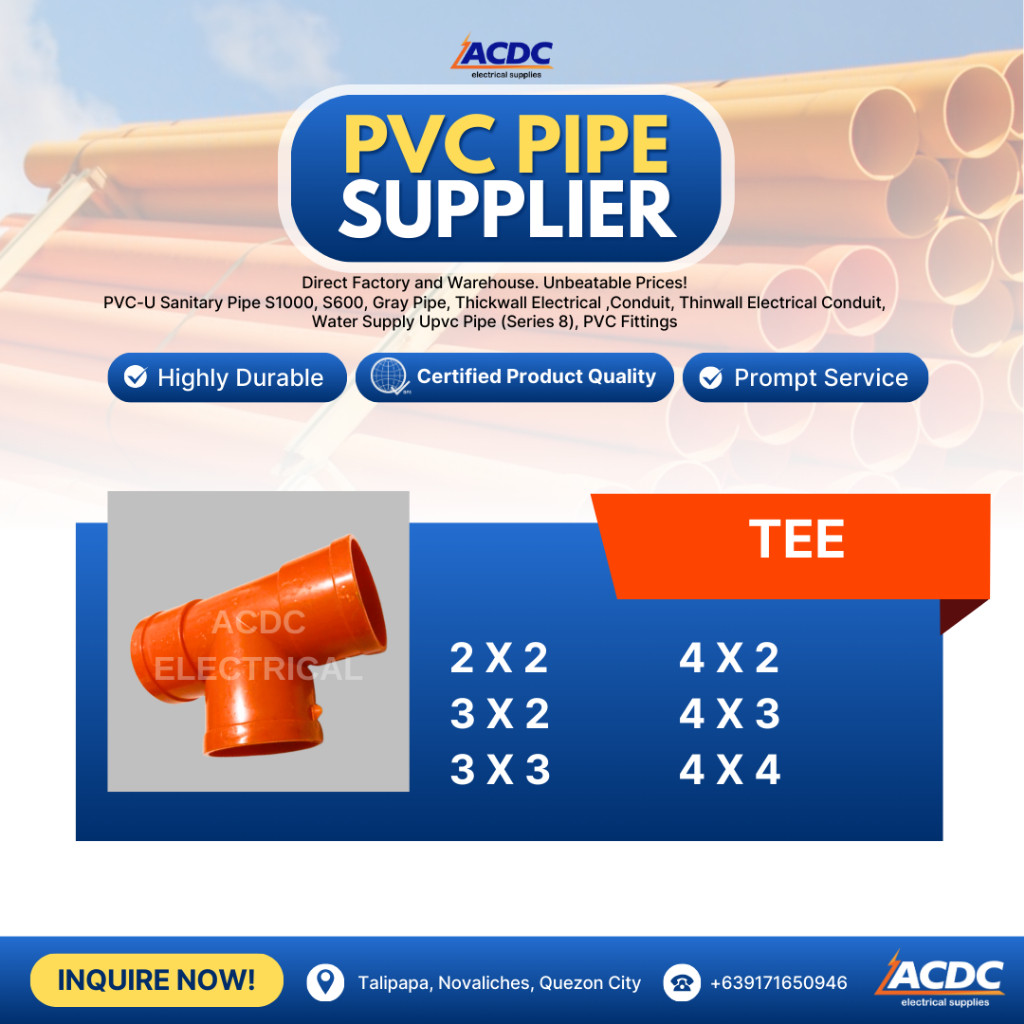 Tee PVC Orange Pipe Fittings 2 3 4 for Sanitary Pipe | 1PC | Shopee ...