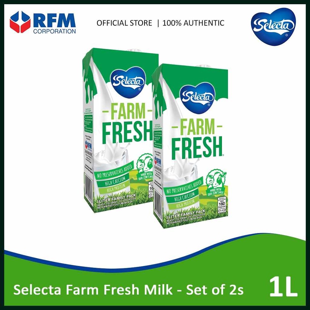 Selecta/y$Farm^OG$Fresh^No$Milk^xm$1^nN$Liter^gf$-^Sf$set^kC$of 2s | Shopee Philippines
