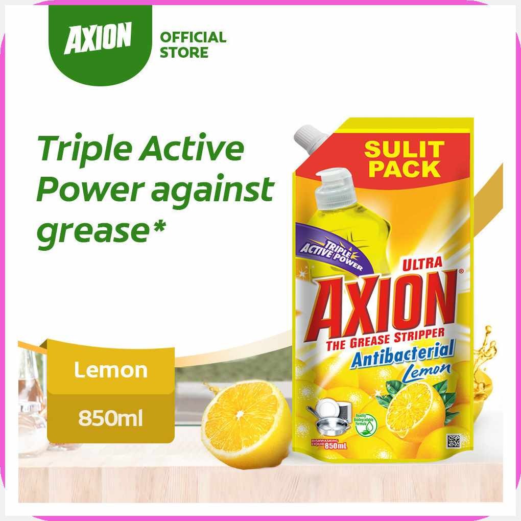 Axion Lemon Antibacterial Dishwashing Liquid with Triple Active Power ...