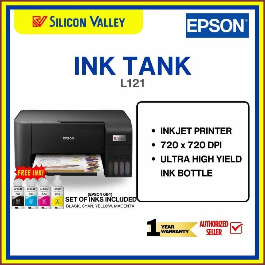 Epson~X?EcoTank[Bl$L121~D?A4*M?Ink*k@Tank+E@Printer+A@(L121) | Shopee ...