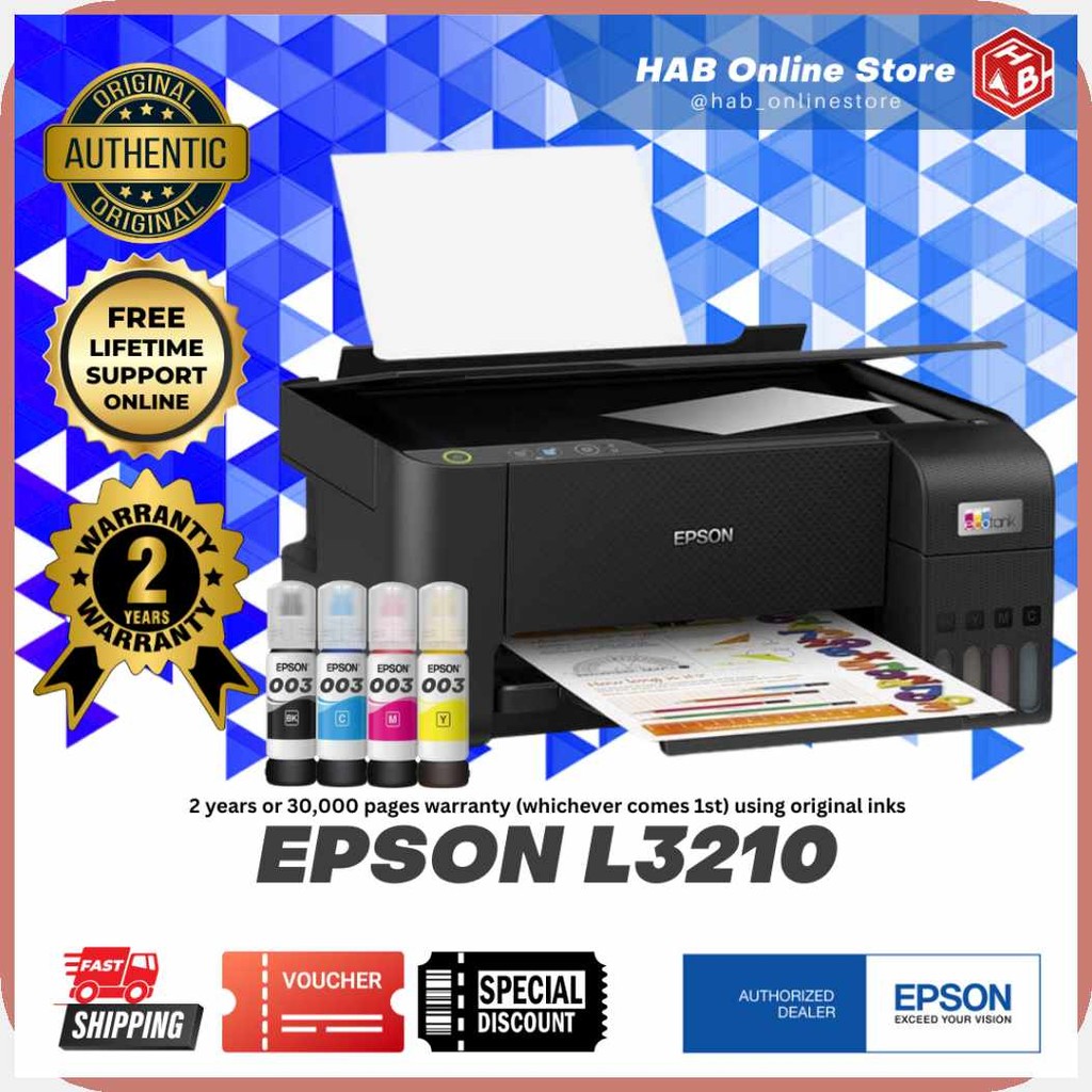 Epson)H-Ecotank{Y?L3210^kJ/|$bp/L3216$eq/EcoTank$Ob/Printer$nt/3$x/in 1 Print Scan Copy Xerox ...