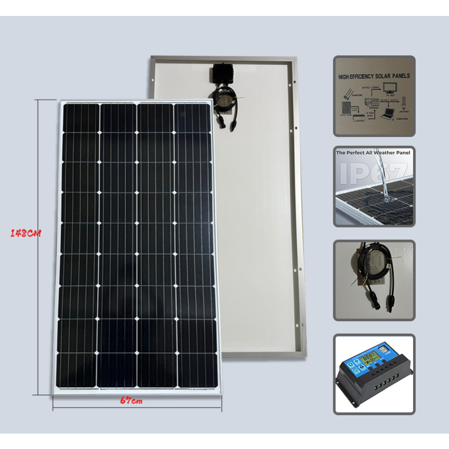 ALL NEW MC4 Solar Panel 150 Watt 12V Monocrystalline Solar Kit for RV ...