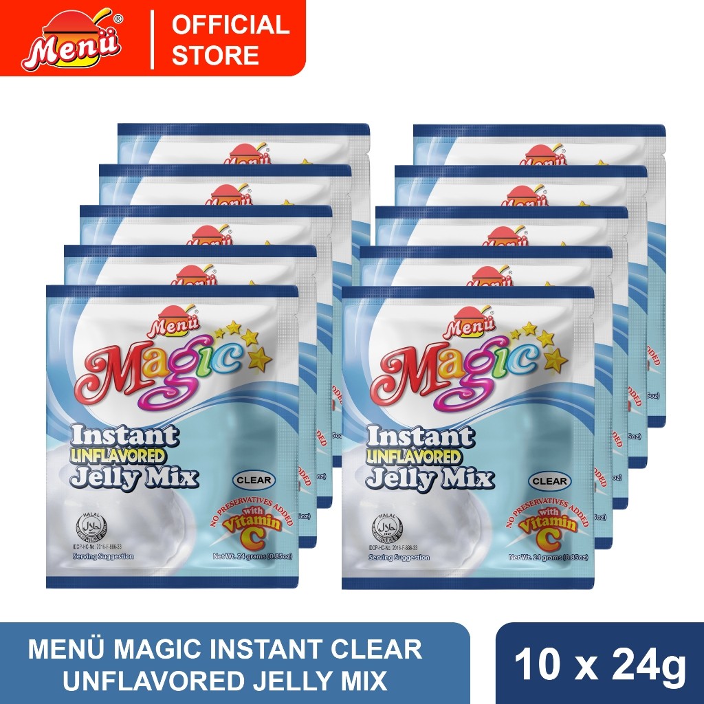 Menu Magic Jelly Instant Clear Unflavored Jelly Mix 24g x 10 Packs ...