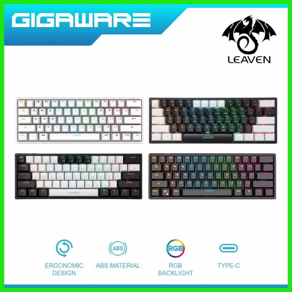 Leaven]e>K620}Ab(Mechanical}cc)Keyboard}Vv)61}cv)Keys}WS)Hot-swappable ...