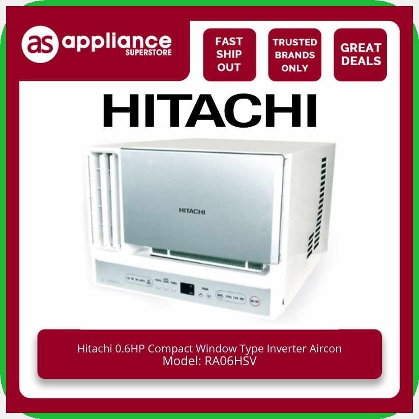 Hitachi 0.6HP Compact Window Type Full DC Inverter Aircon RA06HSV ...