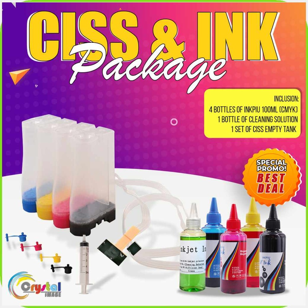 CISS^G#Kit&jl`Empty`Ms'Tank`e&4`u&Colors`K&Replacement`e&Ink`B&Tank Universal CISS Continuous ...