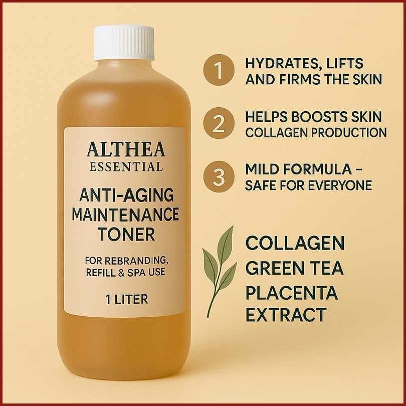 PLACENTA COLLAGE. MAINTENANCE TONER ANTI AGING AND WHITENING PER LITER ...