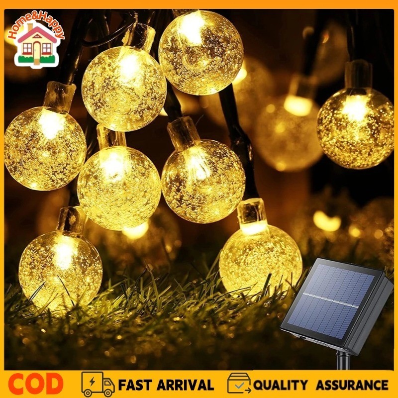 LED Solar String Lights Crystal Ball Waterproof Outdoor Fairy Light ...