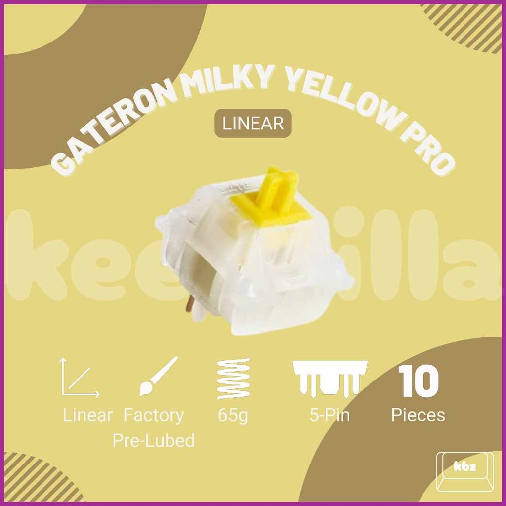 Gateron Milky Yellow Pro Linear Switch Mechanical Keyboard Switch 5 ...