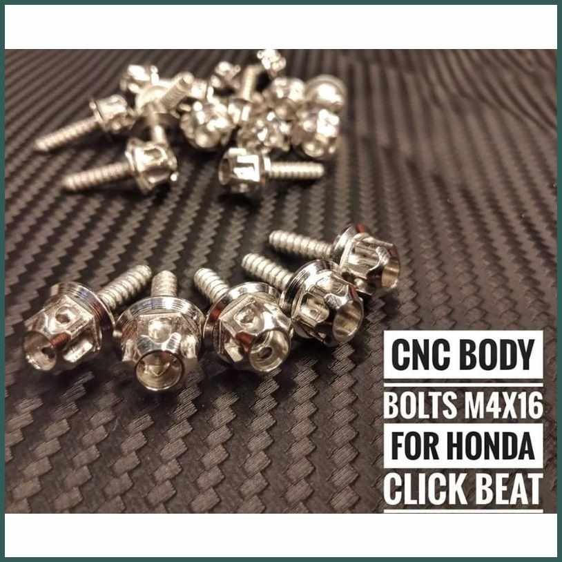 5 PCS CNC BODY BOLTS HONDA CLICK / BEAT 4X16 (ORIGINAL) | Shopee ...