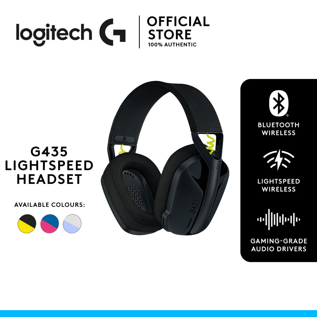 Logitech Gaming Headset G435 LIGHTSPEED Ultra-Light Bluetooth USB 2.0 ...