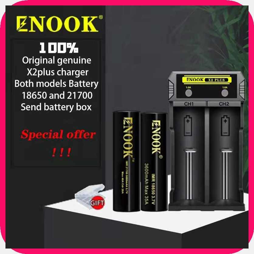 Enook X2 PLUS Quick Charging USB Charger for 21700/18650 Batteries and ...