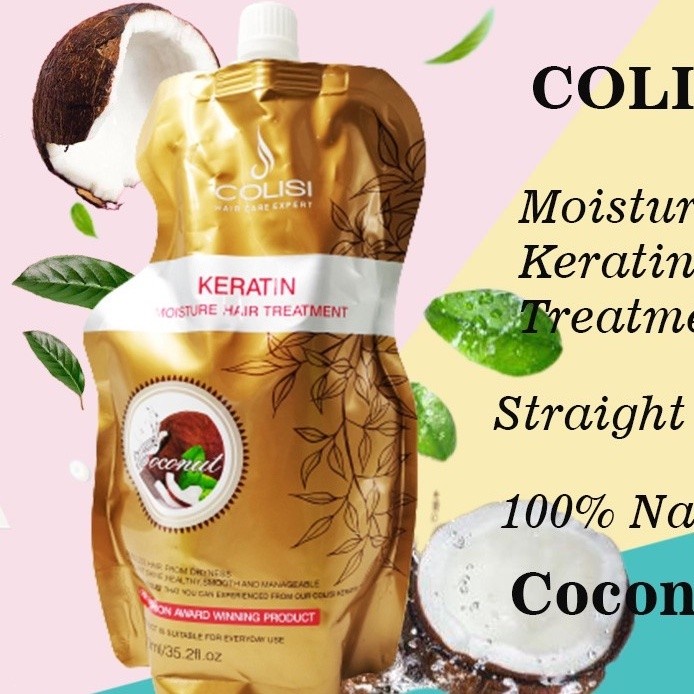 Colisi keratin hair moisturizer treatment COCONUT POUCH 1000ml-1PC ...