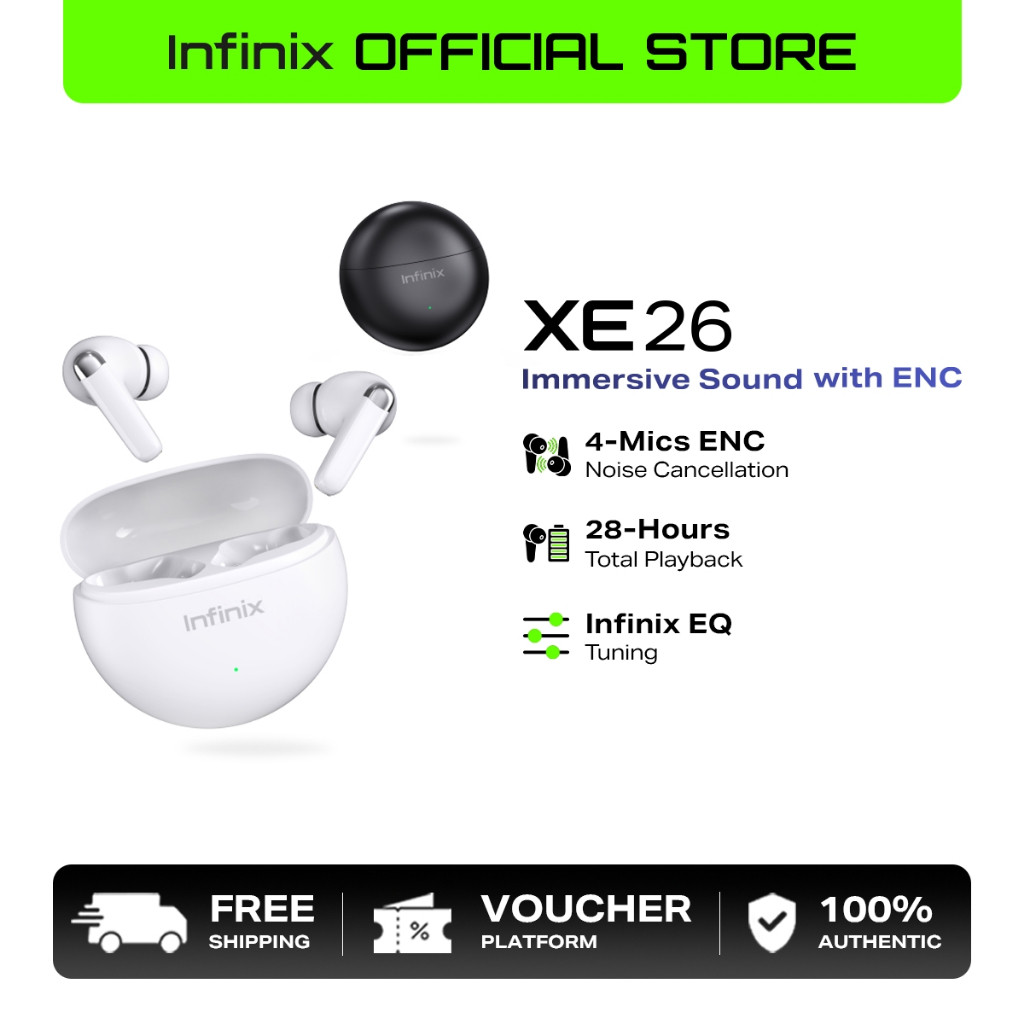 Infinix XE26 Buds Neo | Immersive Sound with ENC, 28-Hours Total ...
