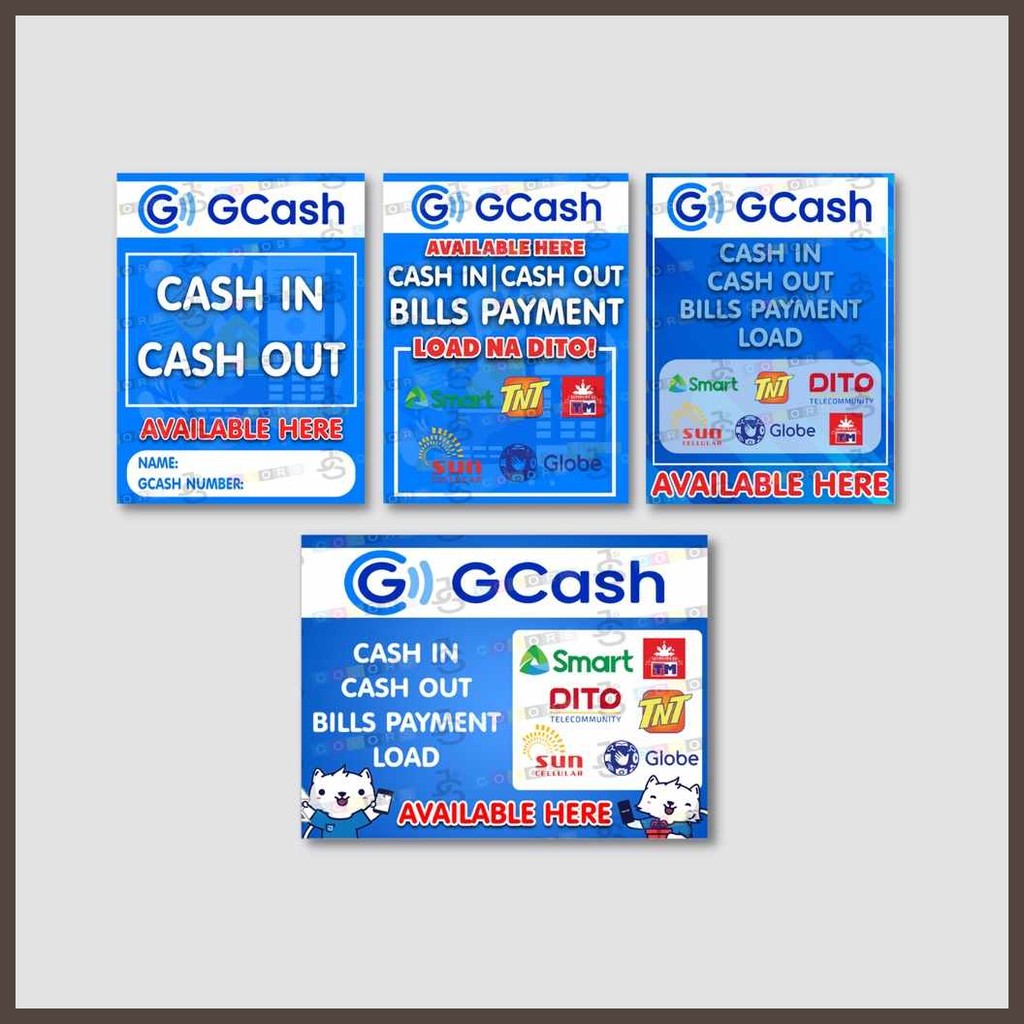 GCash Cash In Cash Out and Load Tindahan Business Tarpaulin Signage ...