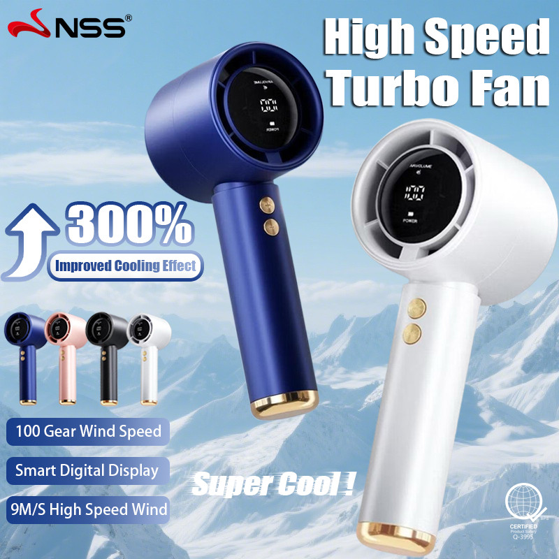 NSS High Speed Handheld Fan 100 Gear Adjustable Cooling Fan Portable ...
